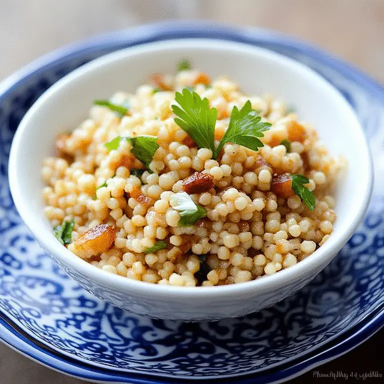 Winter Pearl Couscous with Toasted Pine Nuts
